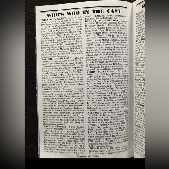 Playbill Mean Girls | Art | Mean Girls Broadway Musical Obc Autographed ...